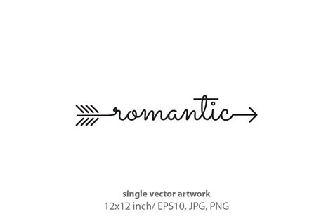 Word Romantic Starts An Ends With Arrow Graphic By Biljanacvetanovic · Creative Fabrica
