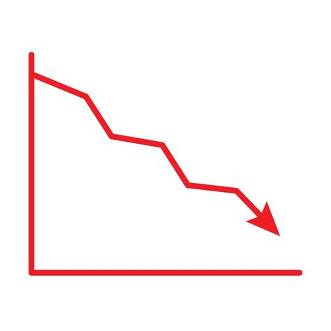 Red Decline Arrow Red Arrow Going Down Stock Icon Graph Chart Down