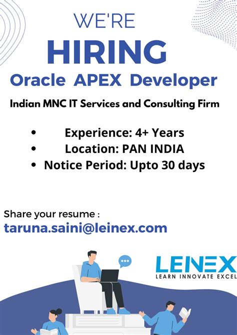 Taruna Saini On Linkedin Oracleapex Apexdeveloper Hiring Panindia