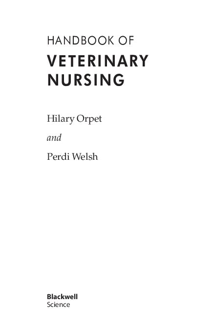 (PDF) HANDBOOK OF VETERINARY NURSING