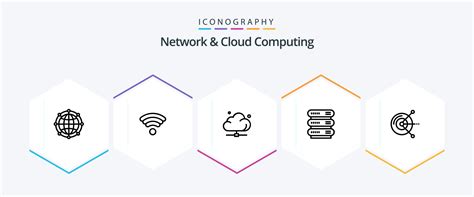 Network And Cloud Computing 25 Line Icon Pack Including Computer