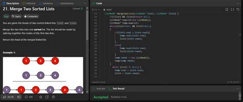 Day 62 Of Code Merge Lists With Leetcode Bhartendu Pant Posted On The Topic Linkedin