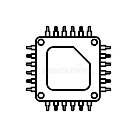 Chip Vector Icon Set Microchip Illustration Symbol Collection Cpu