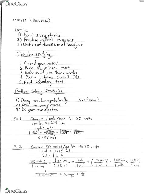 Physics 1a Final Exam Guide Comprehensive Notes For The Exam 40 Pag Oneclass