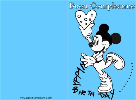 Biglietto Compleanno Biglietto Auguri Compleanno Da Colorare Con Divertente Topolino Da Colorare