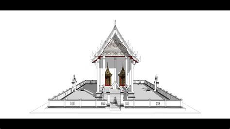 Sketchup Create 3d Model Thai Temple Youtube