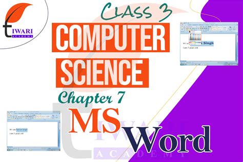 Class 3 Computer Science Chapter 7 Ms Word