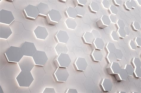 Creative Light Hexagonal Wall Wallpaper Landing Page Concept Stock