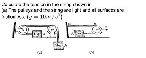 Calculate The Tension In The String Shown In Figure 5 E13 The Pul