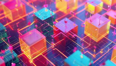 a visualization of blockchain technology emphasizing the flow of data across interconnected