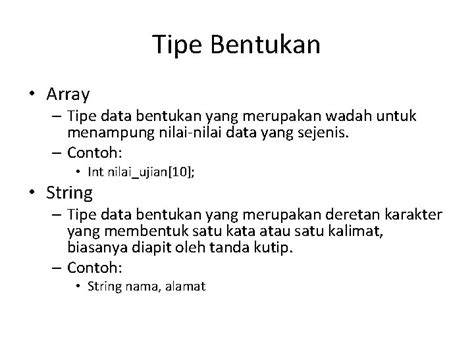 Struktur Algoritma Tipe Data Program Flowchart Terminator Mulaiselesai