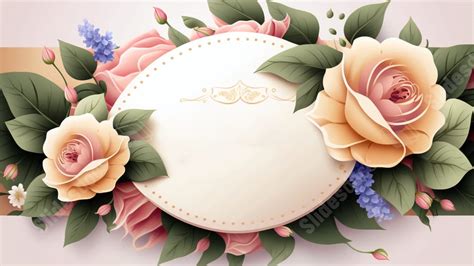 ขอบดอกไม้บานวันแม่ ดาวน์โหลดพื้นหลัง Powerpoint ฟรี Slidesdocs