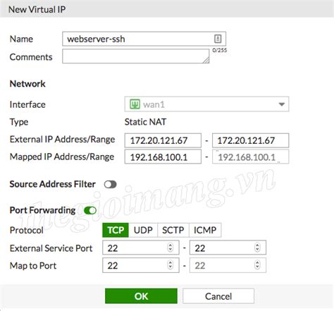Cấu hình Port Forwarding NAT trên Firewall Fortigate