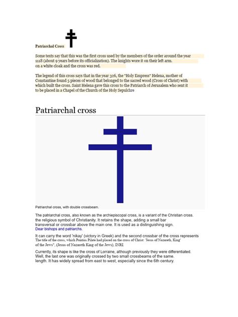 Patriarchal Cross Pdf