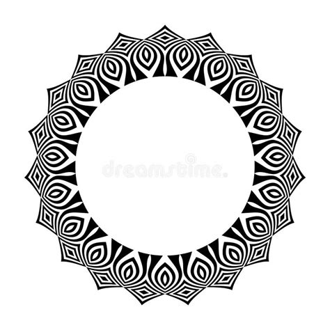 Abstract Decorative Geometric Circle Pattern Round Frame Stock Vector
