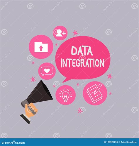 Word Writing Text Data Integration Business Concept For Combination Of Technical And Business