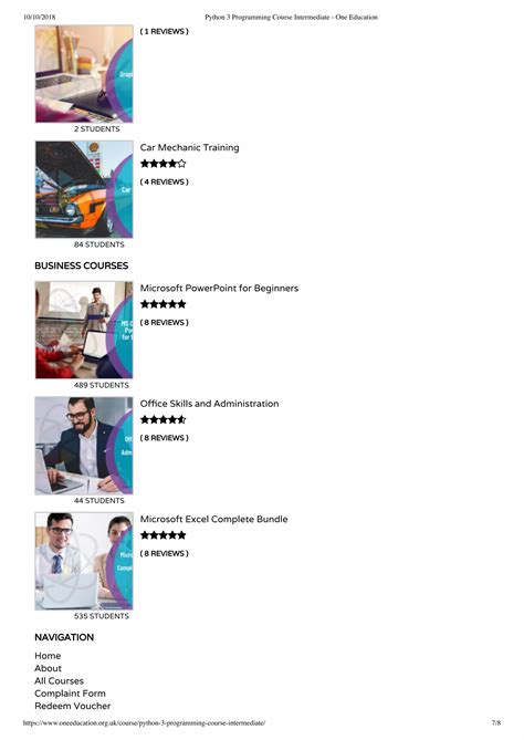 Python 3 Programming Course Intermediate One Education Pdf Free Download