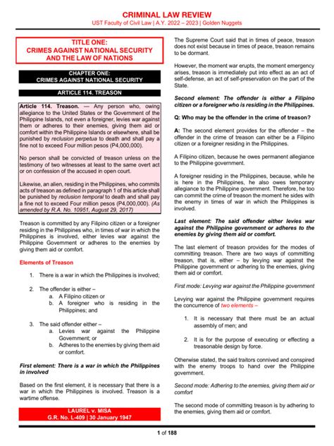 Criminal Law Review Finals Reviewer 1 Pdf Treason Piracy