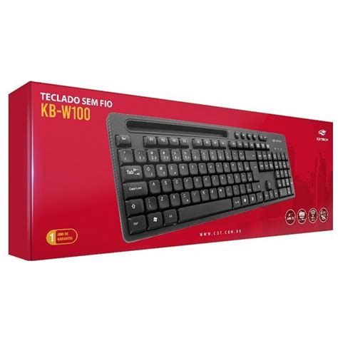 Teclado Sem Fio Kb W Bk C Tech C Tech Madeiramadeira