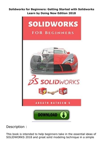 Pdf Download Solidworks For Beginners Getting Started With Solidworks Learn By Doing New
