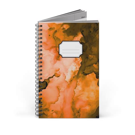 Watercolor Orange Gift Notebook Cute Journal Smoke Waves A Notebook Thin Nature Journal