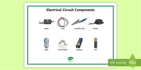 Year 4 Circuit Components Word Mat Ks2 Twinkl