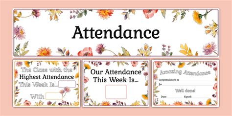 Wildflower Botanical Themed Attendance Display Pack Twinkl