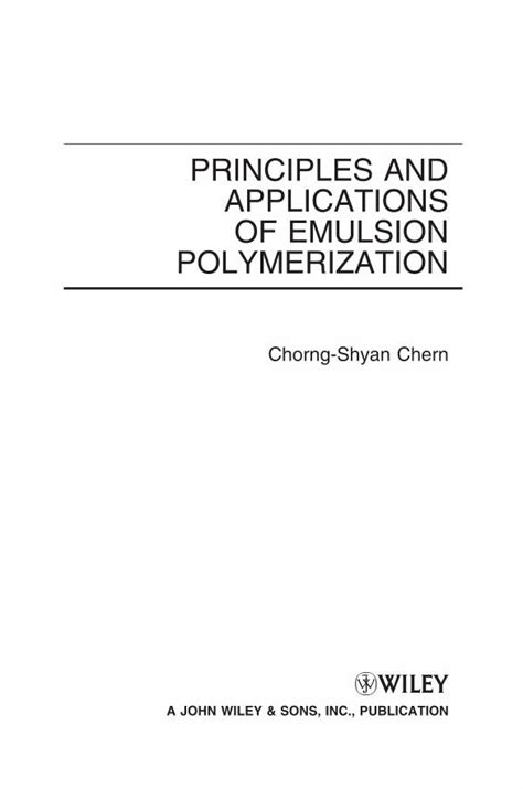 Pdf Principles And Applications Of Emulsion Polymerization Dokumentips