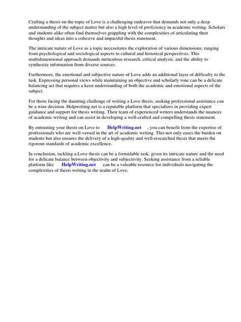 Love Thesis Statement Examples Download Free Pdf Essays Thesis