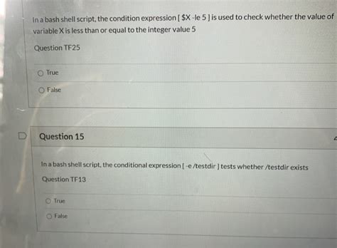 Solved In A Bash Shell Script The Condition Expression Chegg