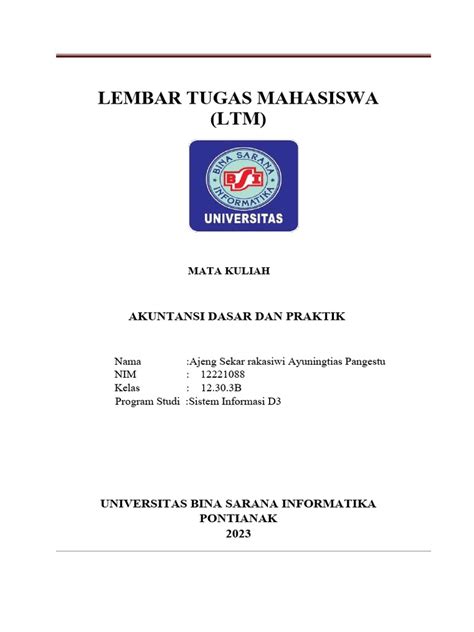 Lembar Tugas Mahasiswa Pdf