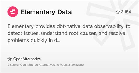 Elementary Data Open Source New Relic Alternative