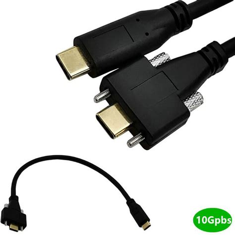 双头typec公对公带螺丝usb3 1gn2数据线工业相机可固定面板连接线 阿里巴巴