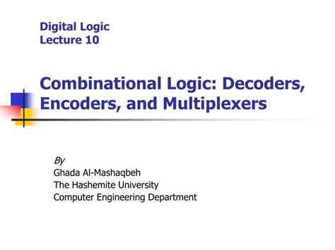 Pdf Combinational Logic Decoders Encoders And Multiplexersjufiles