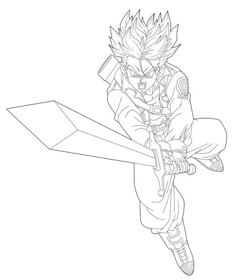 Future Trunks Ssj Lineart By Victormontecinos On Deviantart