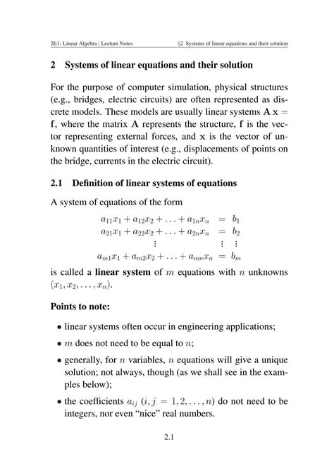 Systems Of Linear Equations And Their Solution For The Purpose Of