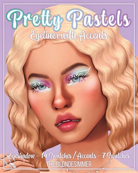 Pretty Pastels Eyeshadow With Accents Theblondesimmer Sims 4 Cc
