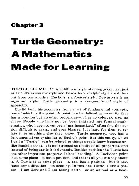 Turtle Geometry Mindstorm Papert Pdf Mathematics Geometry