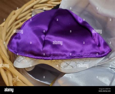 Close Up Of Ceremonial Keepa Or Yarmulke Skullcaps Worn In The Jewish