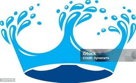 순수한 물 물 치료 서비스 광고에 사용 하기 위해 흰색 절연 로얄 크라운의 모양에서 만든 추상 그림 벡터 강에 대한 스톡 벡터 아트 및 기타 이미지 Istock