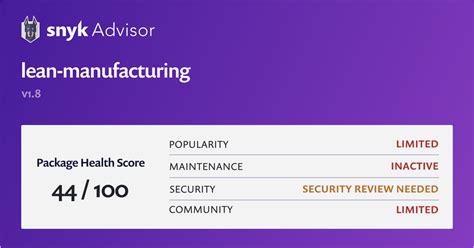 Lean Manufacturing Python Package Health Analysis Snyk
