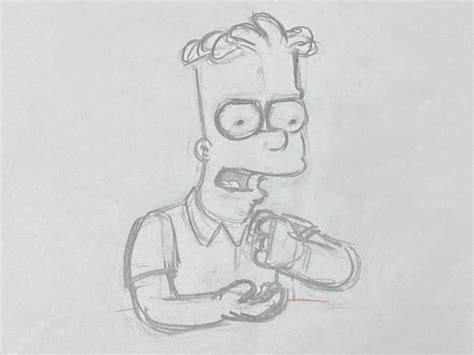 The Simpsons 1 Original Animation Drawing Of Bart Simpson As An