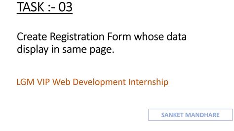 Video Sanket Mandhare On Linkedin Task3 Webdevelopment Internship