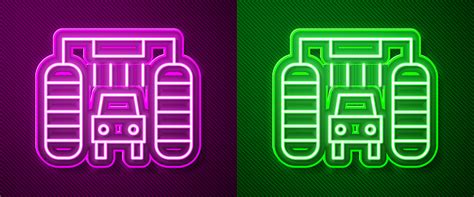 보라색과 녹색 배경에 격리 빛나는 네온 라인 세차 아이콘 세차 서비스 및 물 구름 아이콘입니다 벡터 일러스트레이션 개념에 대한 스톡 벡터 아트 및 기타 이미지 Istock