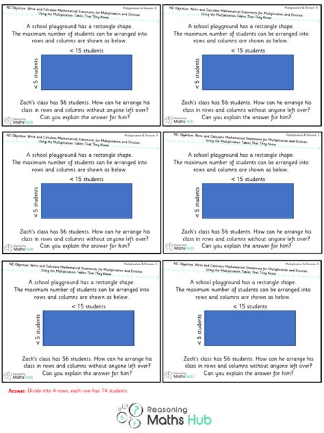 Write And Calculate Mathematical Statements For Multiplication And Division Reasoning