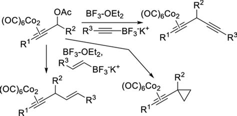 炔基和烯基三氟硼酸盐与炔丙基钴阳离子的反应：炔基化、烯基化和环丙烷化产物途径 The Journal Of Organic Chemistry