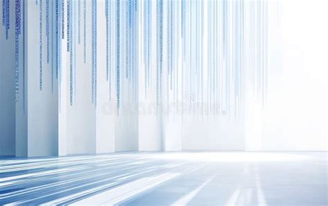 Binary Code Background Blue And White Color Matrix With Lines Creating A Futuristic