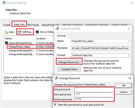 How To Protect Microsoft Outlook Mail Pst With A Password