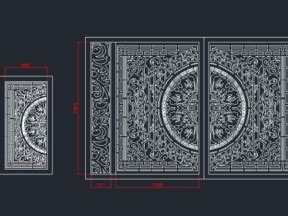 Cổng 4 cánh cnc file cad