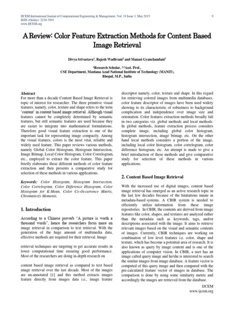 a review color feature extraction methods for content based image